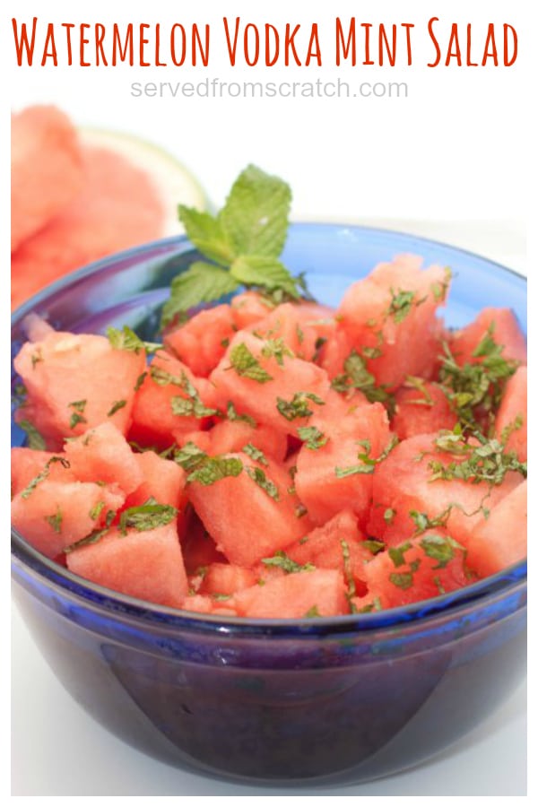 Watermelon Vodka Mint Salad - Served From Scratch