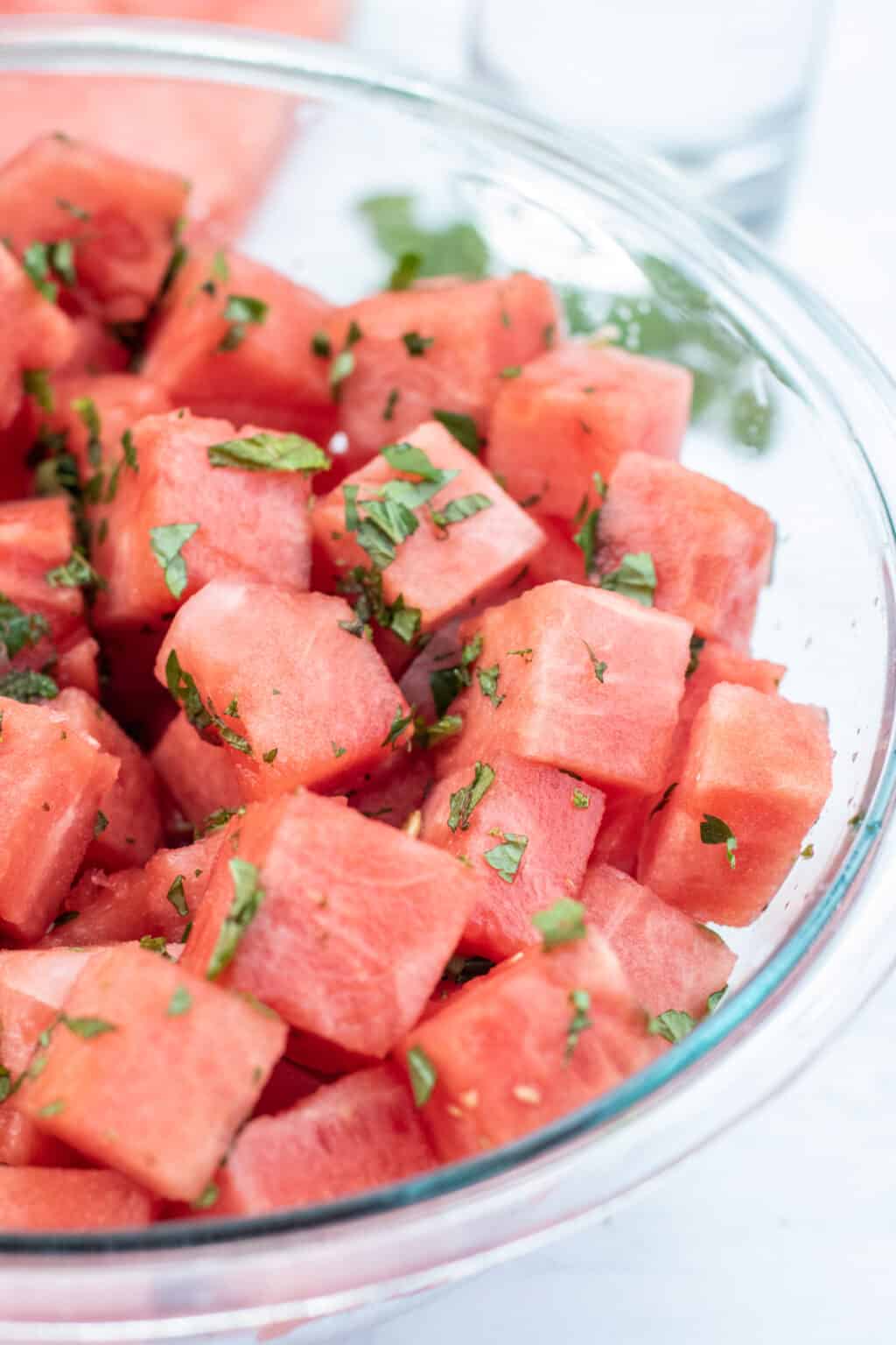 Watermelon Vodka Mint Salad - Served From Scratch