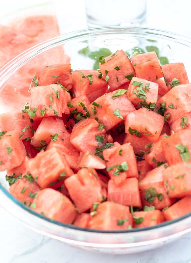 Watermelon Vodka Mint Salad - Served From Scratch