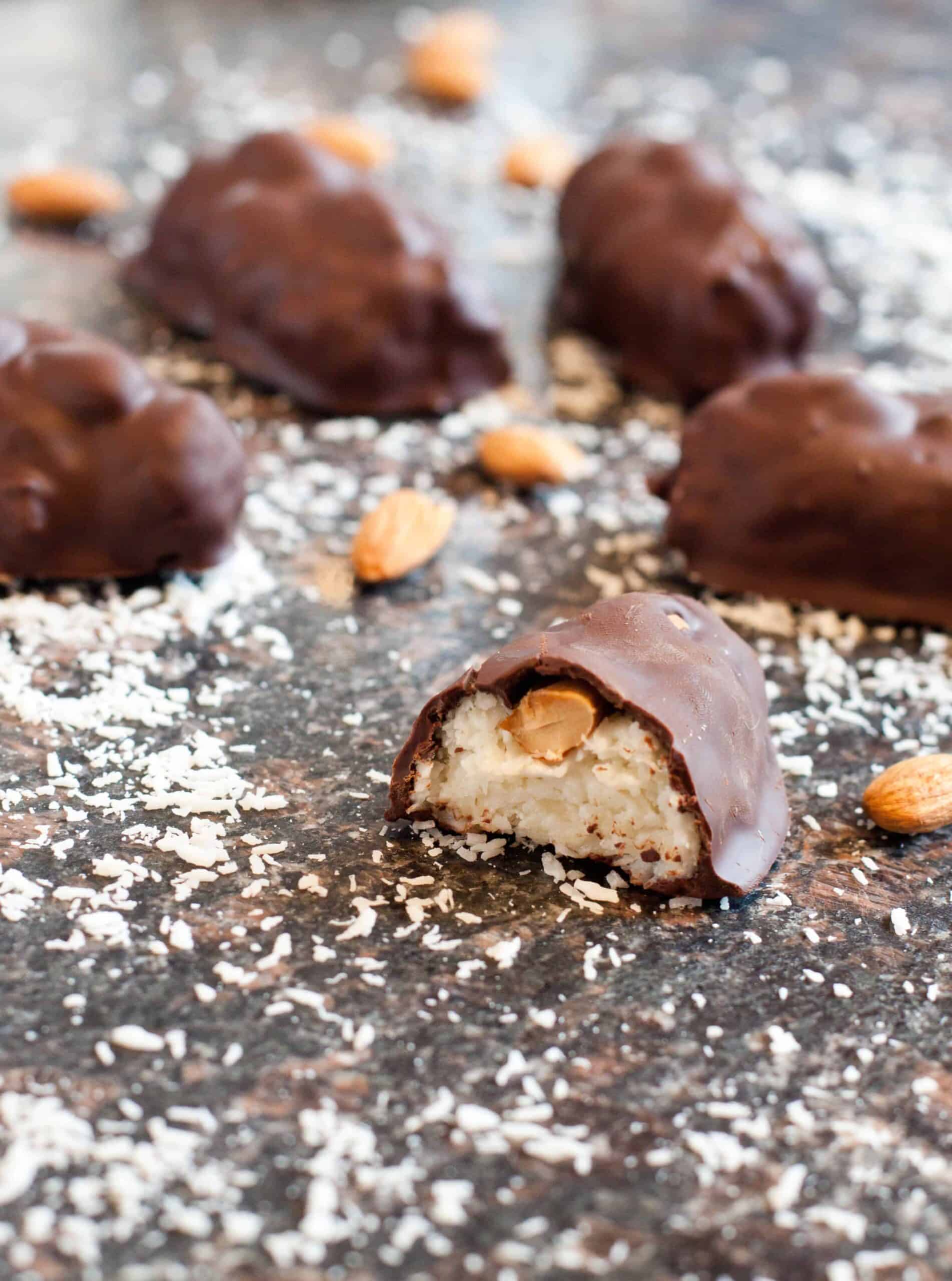 Homemade Mini Almond Joys - Served From Scratch