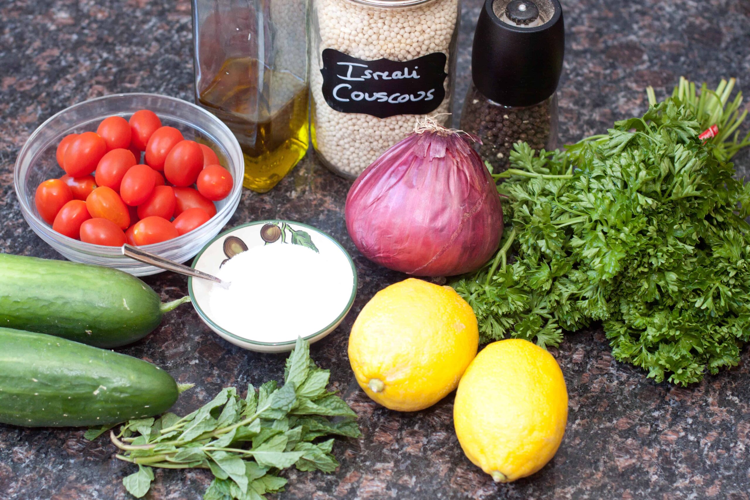 Israeli Couscous Cucumber Salad - Served From Scratch