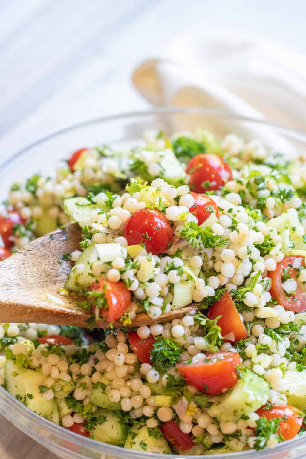 Israeli Couscous Cucumber Salad - Served From Scratch