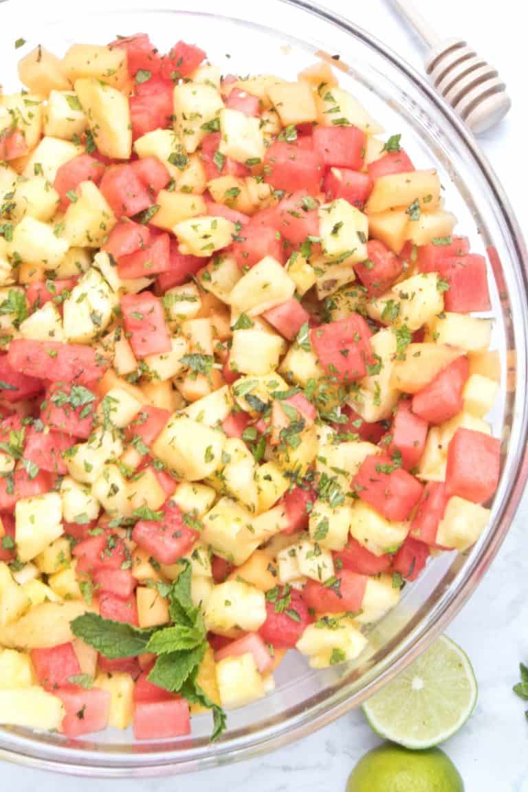Pineapple Melon Mint Salad - Served From Scratch