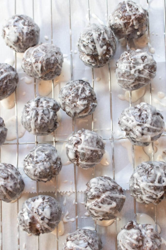 Glazed Chocolate Munchkins (Donut Holes) - Served From Scratch