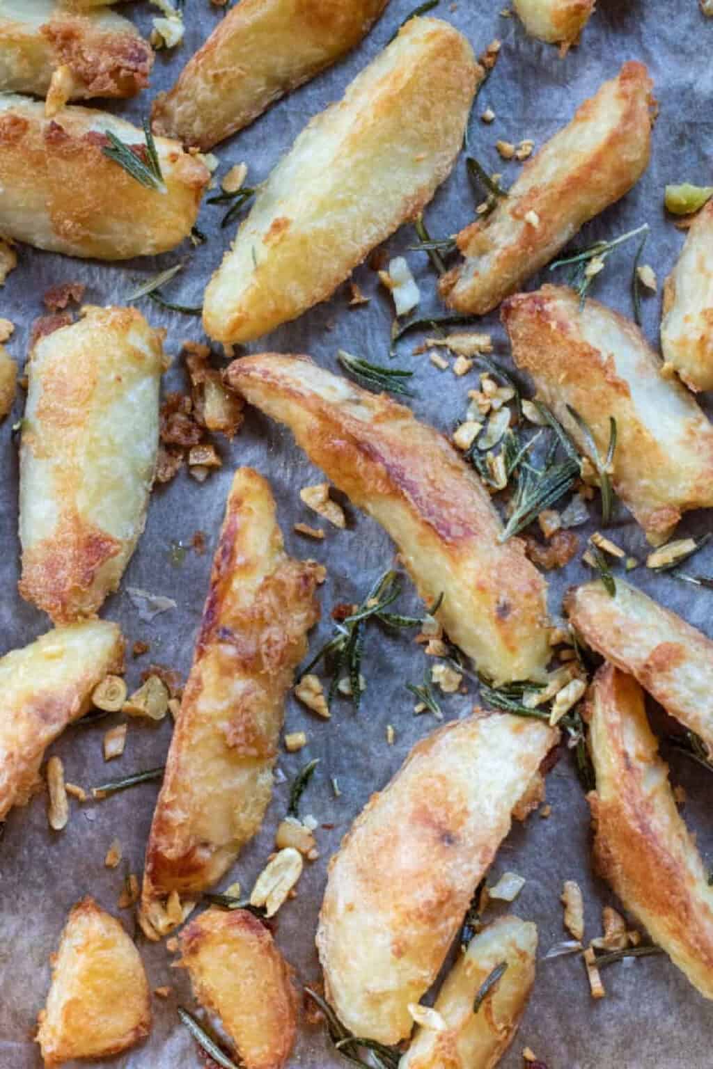 Crispy Garlic Rosemary Potato Wedges - Served From Scratch