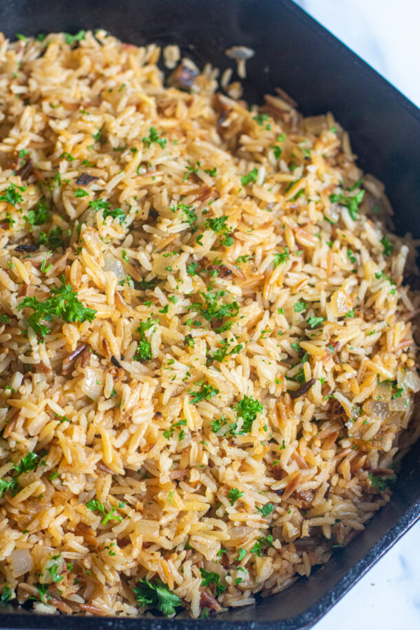 Easy Homemade Rice Pilaf - Served From Scratch