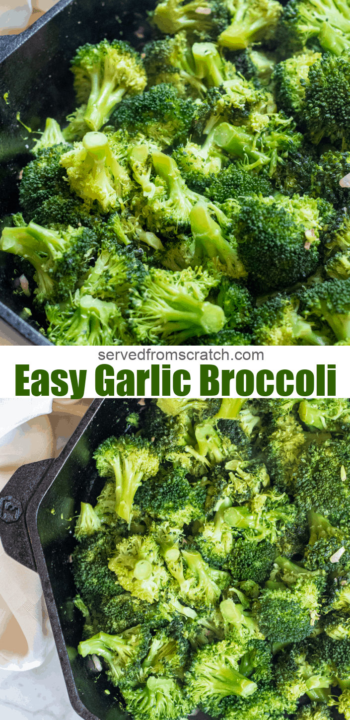 Easy 10 Minute Garlic Broccoli - Served From Scratch
