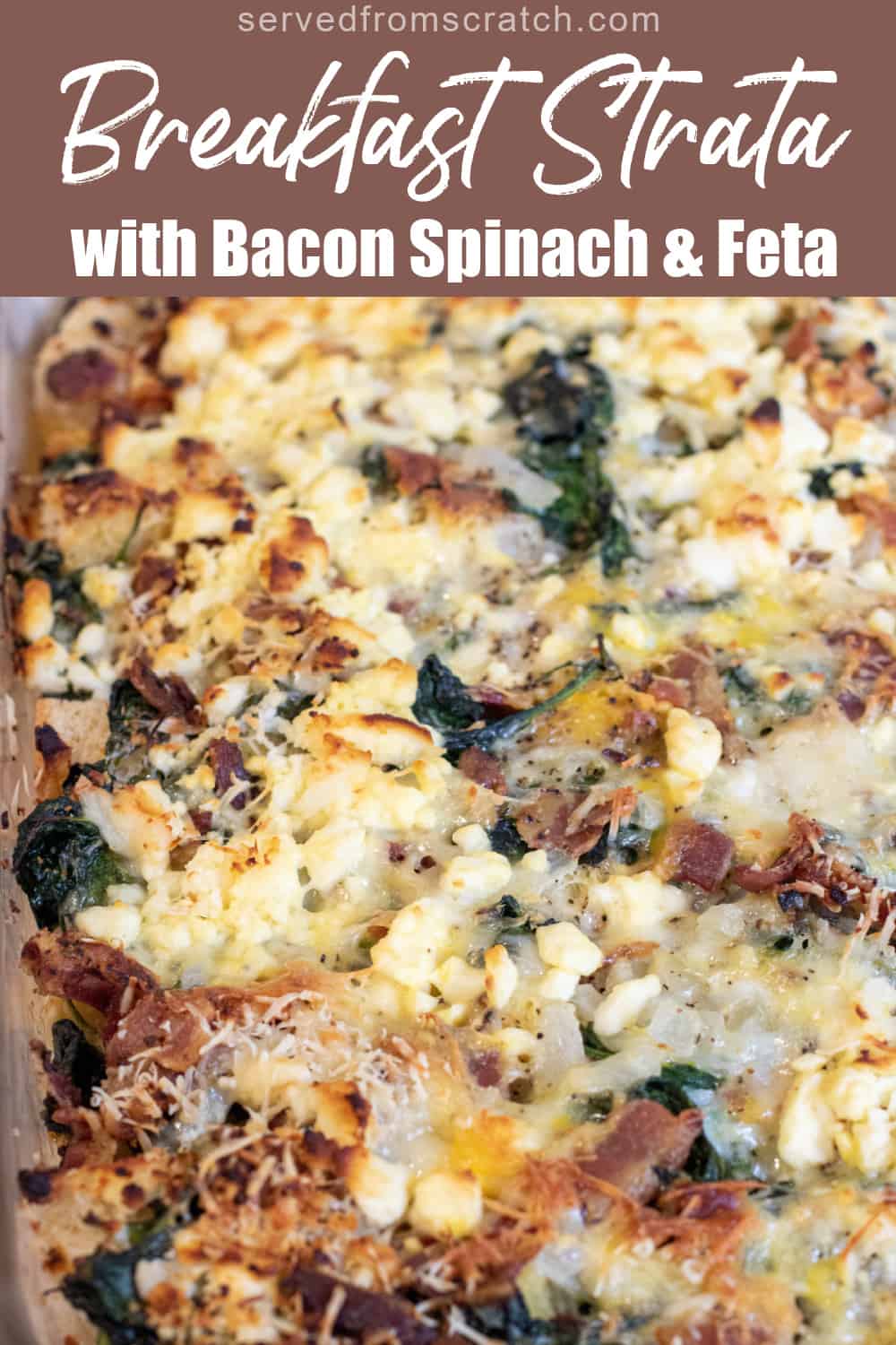 Bacon Spinach and Feta Breakfast Strata - Served From Scratch