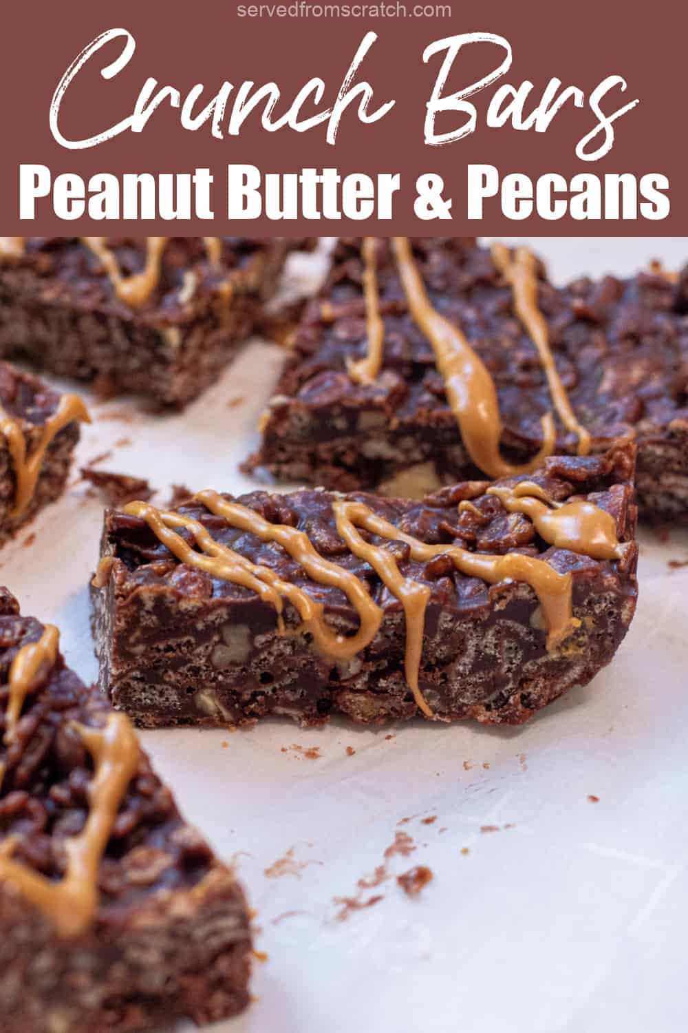 Peanut Butter Pecan Crunch Bars - Served From Scratch