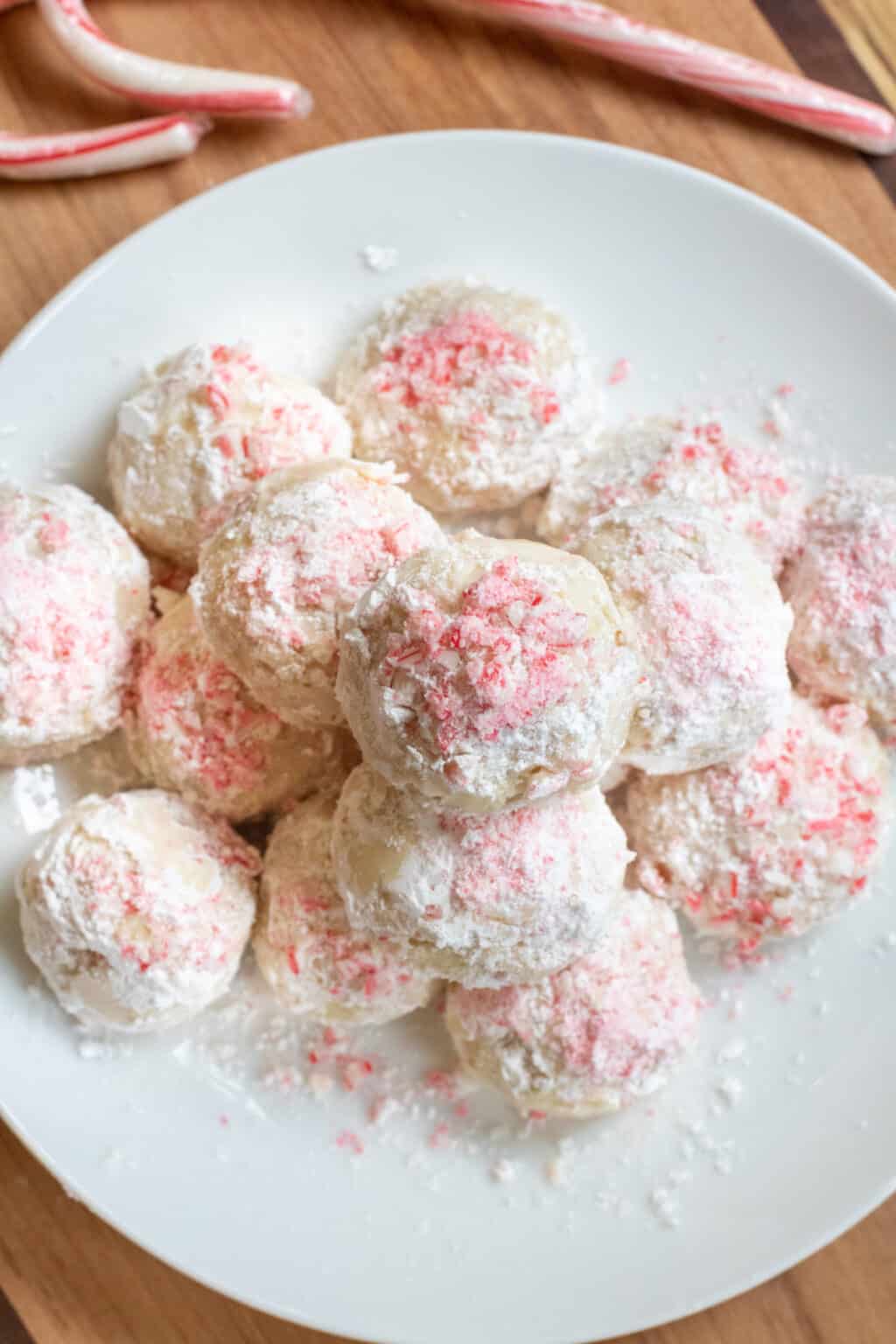 Peppermint Snowball Cookies - Served From Scratch
