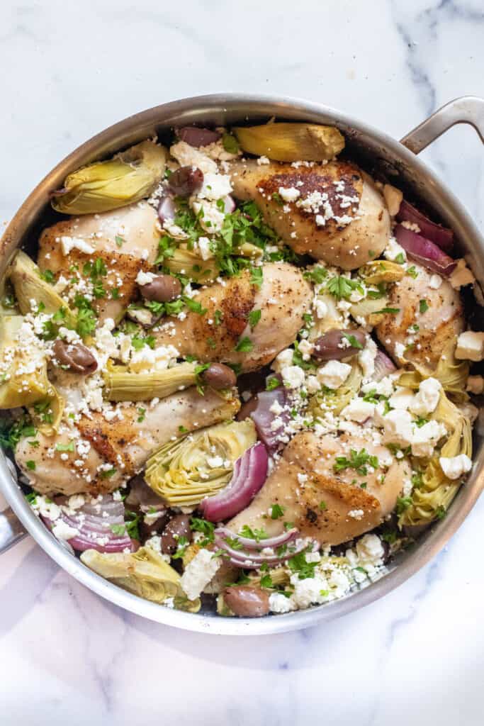 One Pan Greek Chicken Legs - Served From Scratch