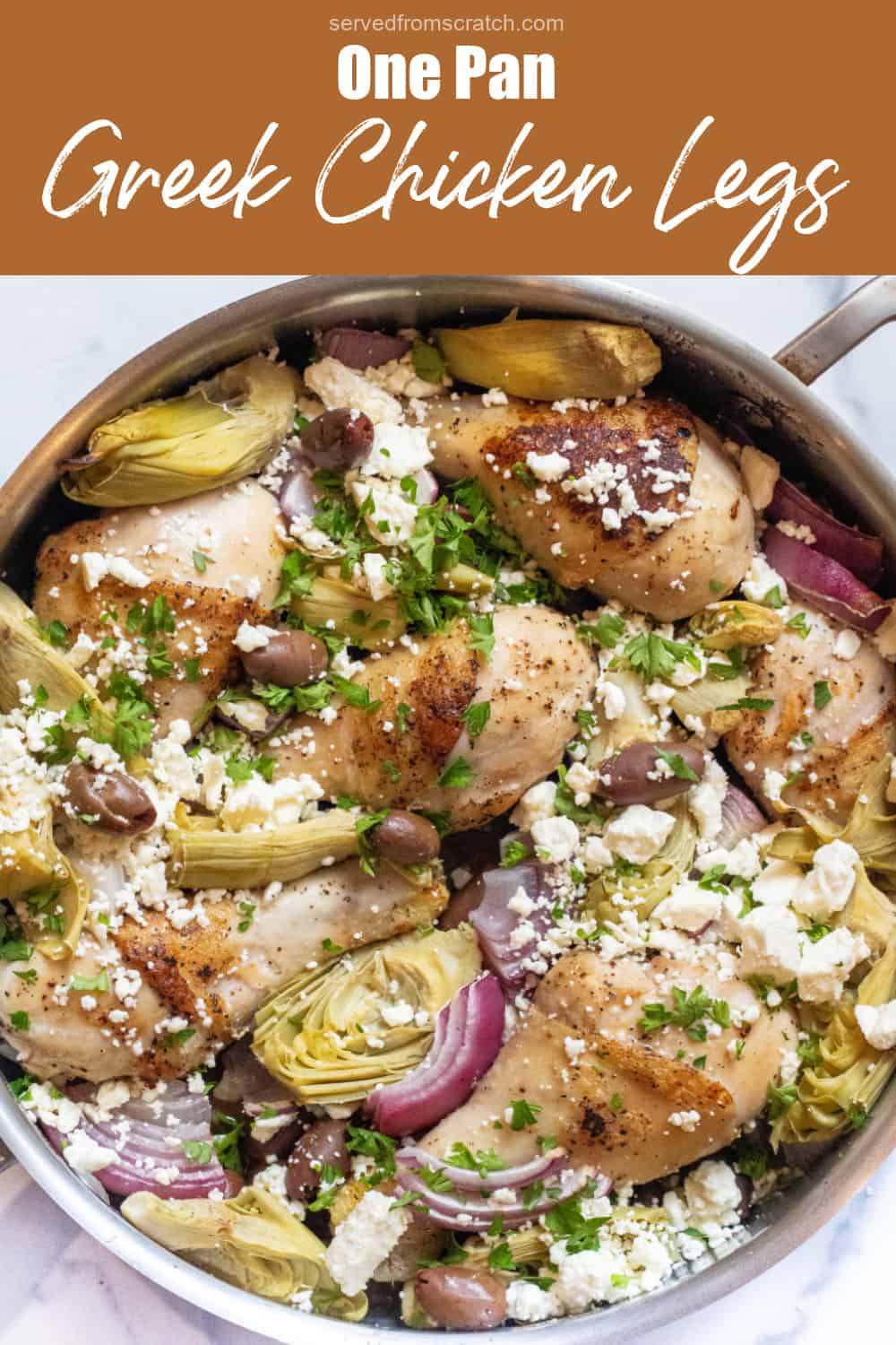 One Pan Greek Chicken Legs - Served From Scratch