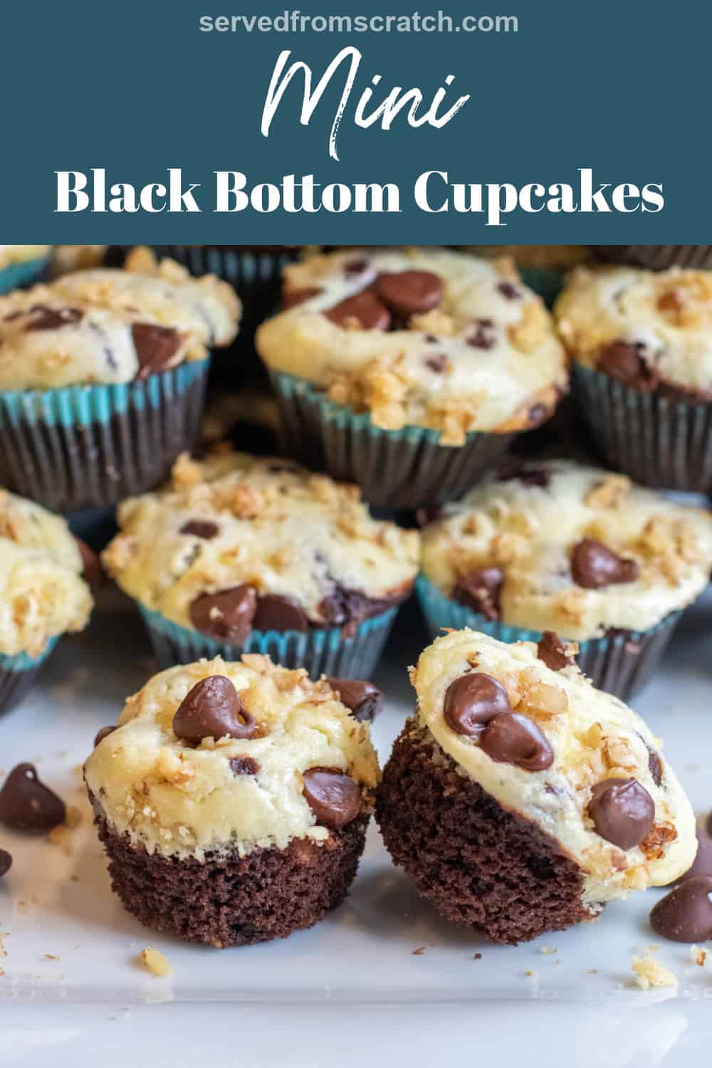 Mini Black Bottom Cupcakes - Served From Scratch