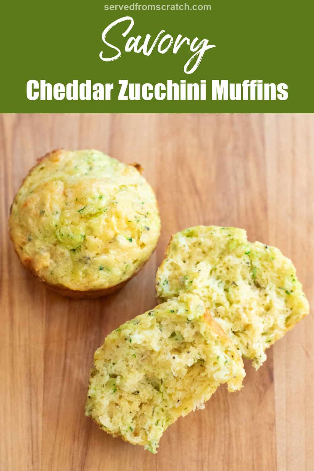 Savory Cheddar Zucchini Muffins - Served From Scratch