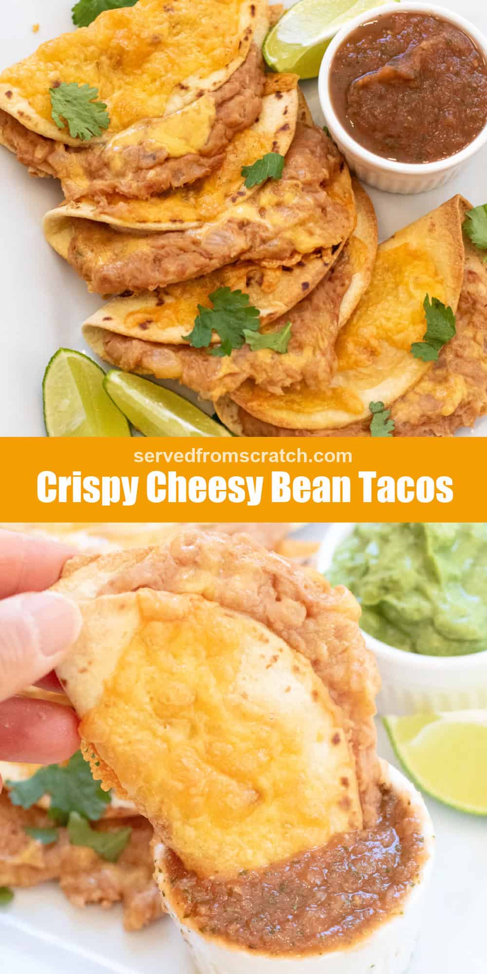 Crispy Cheesy Bean Tacos - Served From Scratch